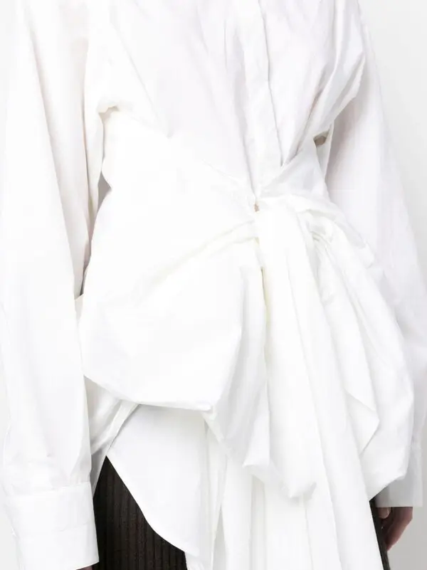 QUIRA Draped Cotton Shirt