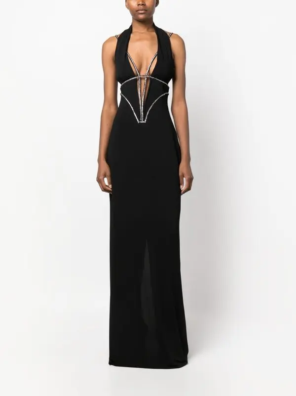 GENNY Crystal-embellished Maxi Dress