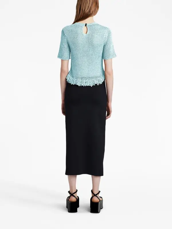 Proenza Schouler Ribbon Crochet Fringe Top