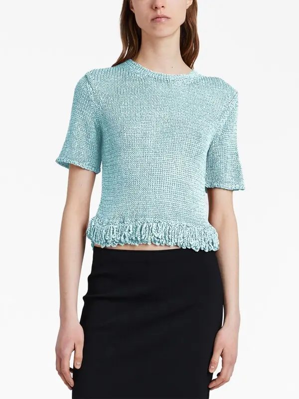 Proenza Schouler Ribbon Crochet Fringe Top