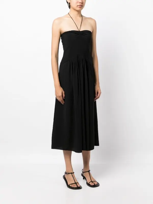 vince black pleated dress Vince - Black Pleated Twist Front Dress