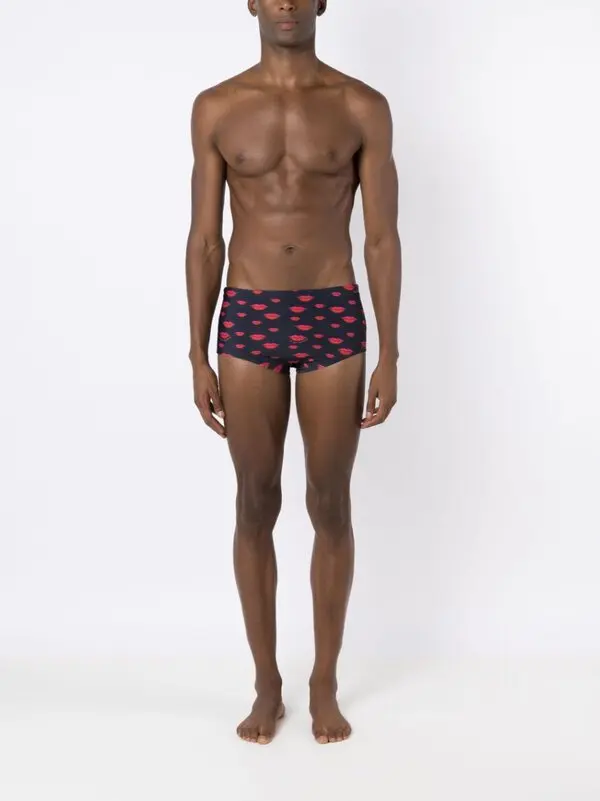 AMIR SLAMA Lip-print Swim Trunks