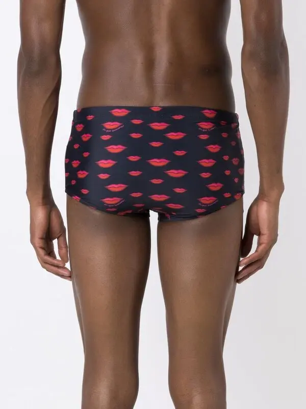 AMIR SLAMA Lip-print Swim Trunks
