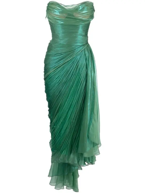 maria lucia hohan women green marble print halter dress Buy Luise Draped Silk Gown - At 5% Off LowStock:42740351336499