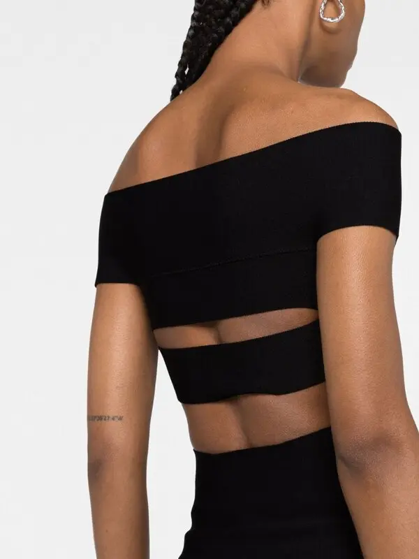 Alexander McQueen Off-shoulder Flared Midi Dress