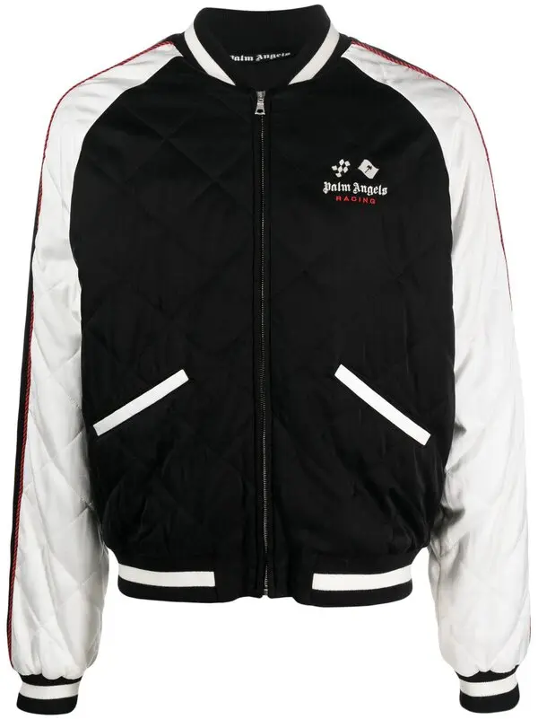 Palm Angels Racing Souvenir Bomber Jacket - Black