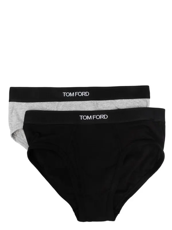 TOM FORD Logo-waist Cotton Briefs - Black