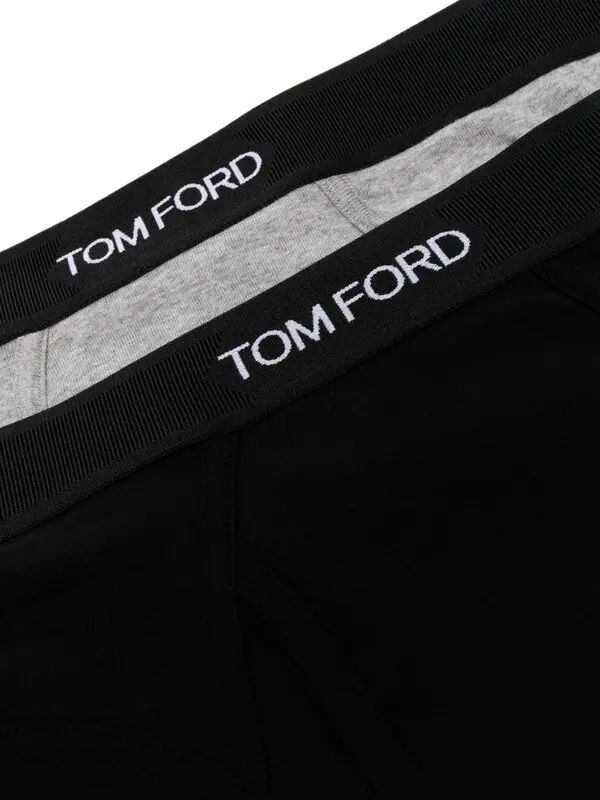 TOM FORD Logo-waist Cotton Briefs - Black