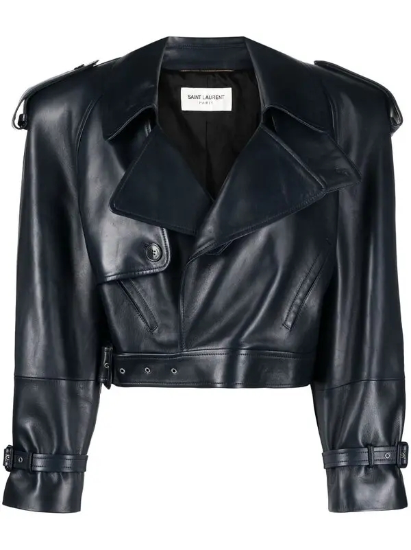 Saint Laurent Cropped Leather Jacket