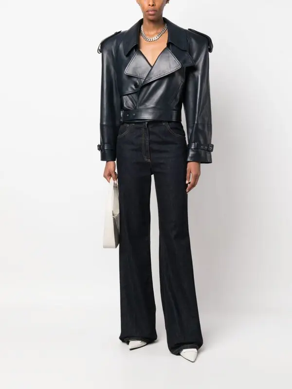 Saint Laurent Cropped Leather Jacket
