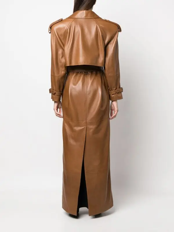 Saint Laurent Long Leather Trench Coat