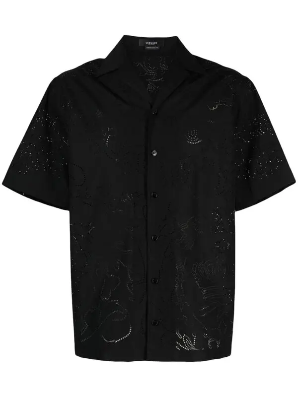 Versace Perforated-detail Button-up Shirt