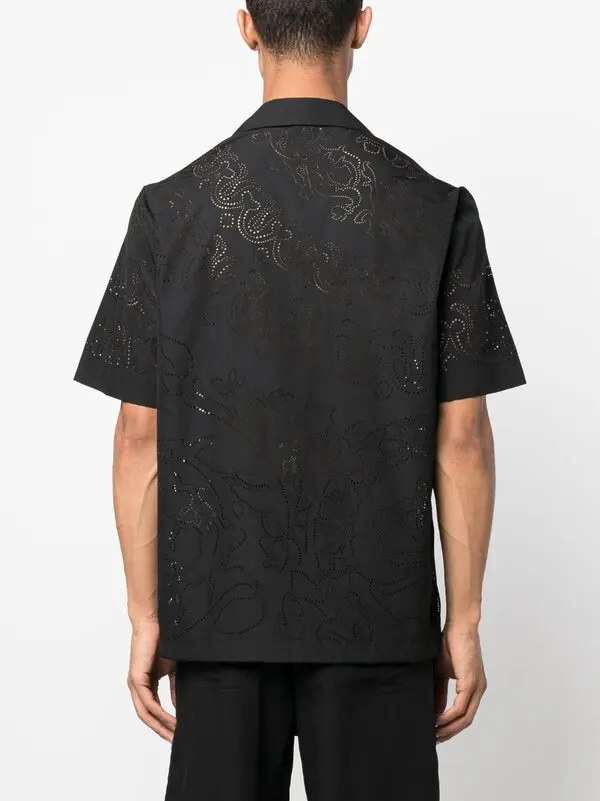 Versace Perforated-detail Button-up Shirt