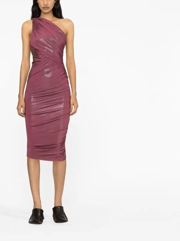 Rick Owens One-shoulder Draped Midi Dress