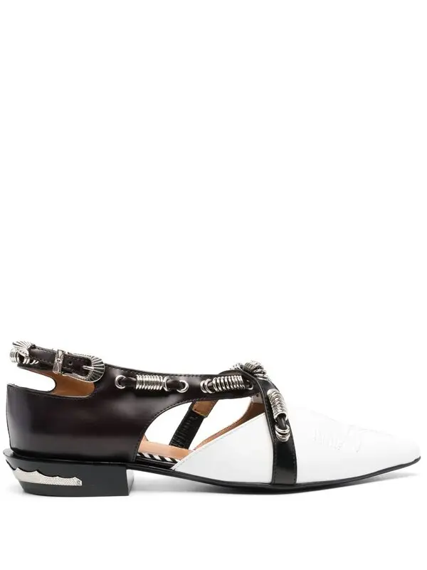 Toga Panelled Leather Ballerinas - White