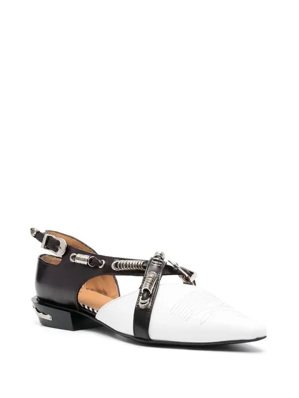 Toga Panelled Leather Ballerinas - White