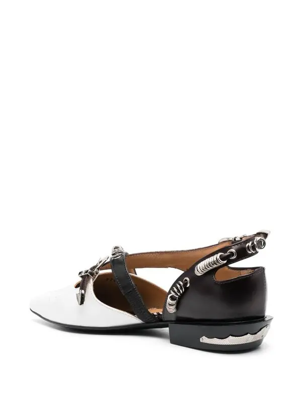 Toga Panelled Leather Ballerinas - White