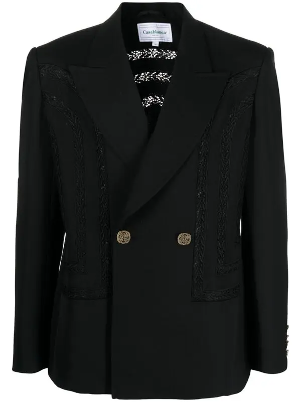 Casablanca Broderie Anglaise Double-breasted Blazer