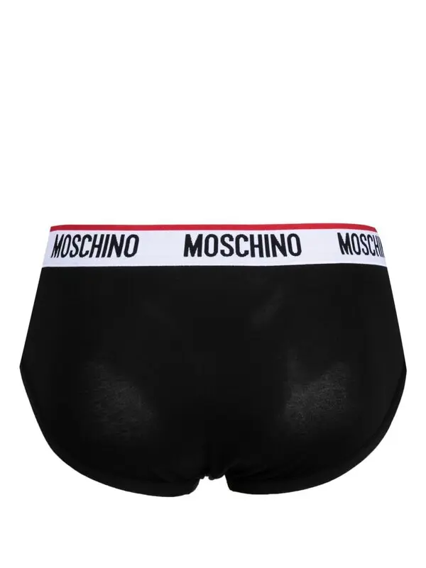 Moschino Logo-waistband Briefs - Black
