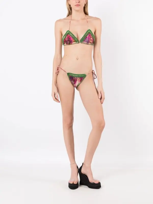 AMIR SLAMA Crochet-detail Tie-dye Triangle Bikini