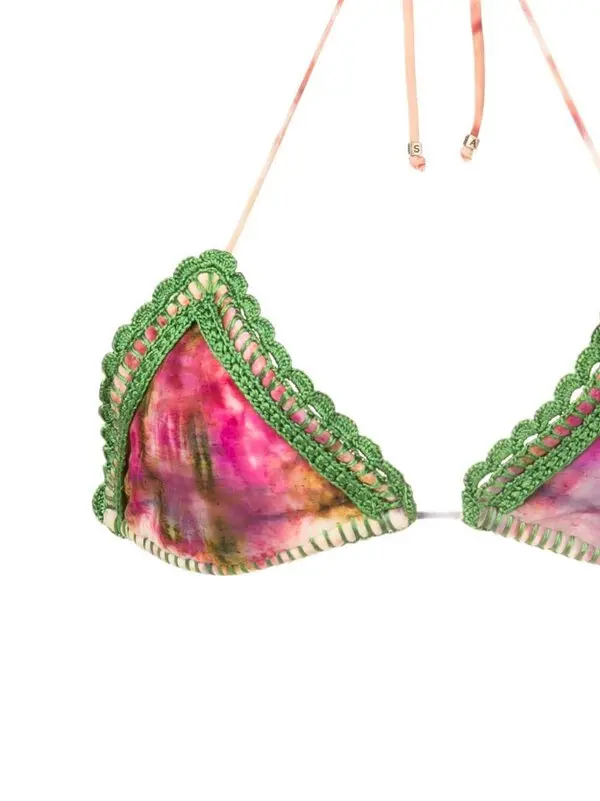 AMIR SLAMA Crochet-detail Tie-dye Triangle Bikini