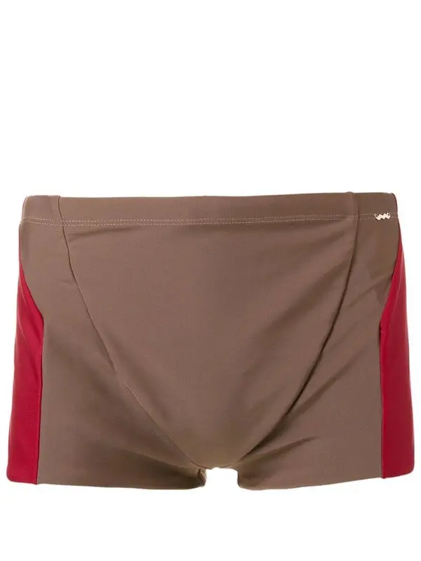 AMIR SLAMA Two-tone Swimming Trunks - Brown