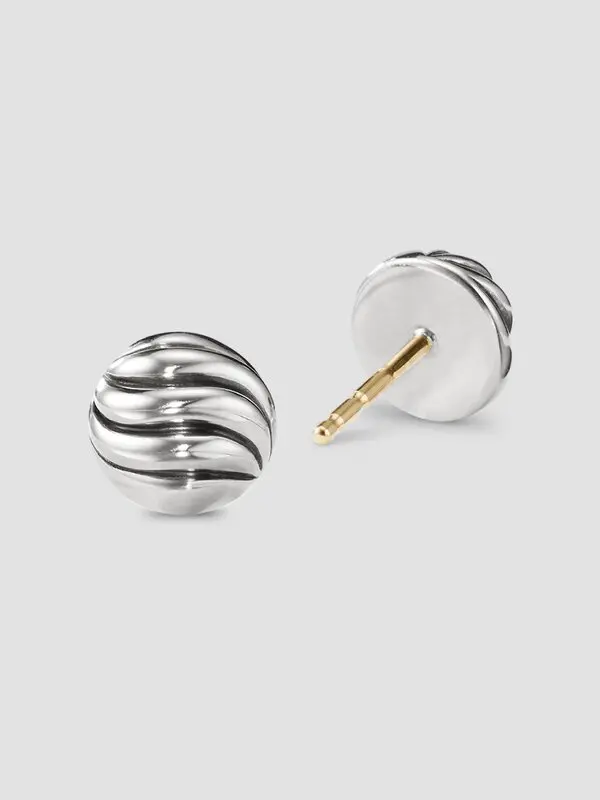 David Yurman Sculpted Cable Stud Earrings In Sterling 8mm