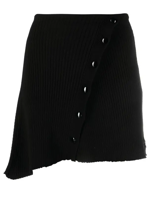 COURREGES Asymmetric Ribbed-knit Mini Skirt