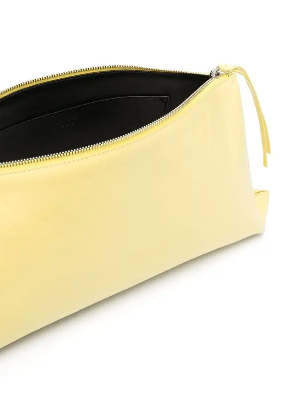 JIL SANDER Debossed Logo Clutch Bag - Yellow
