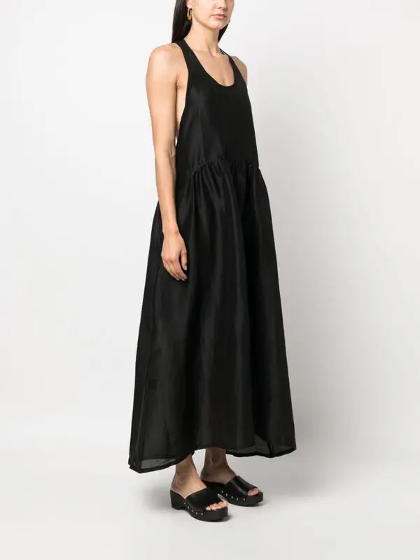 MAURIZIO MYKONOS Racerback Linen-silk Maxi Dress