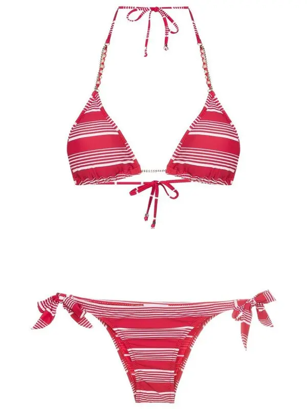 AMIR SLAMA Embellished Triangle Bikini - Red
