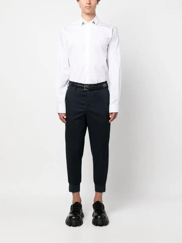 Neil Barrett Cropped Leg Chino Trousers - Blue