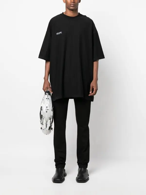 Vetements Inside-Out Logo Cotton T-Shirt In Black - 37% Off