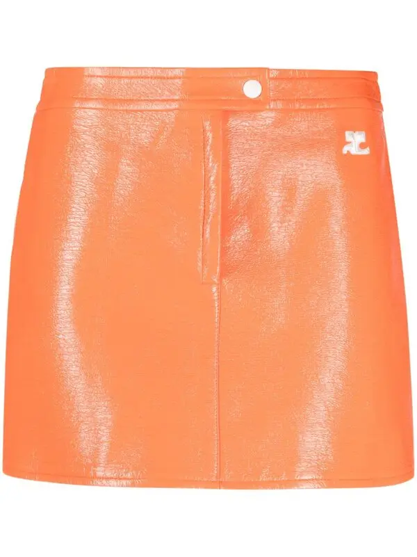 COURREGES Reedition Vinyl Mini Skirt - Orange