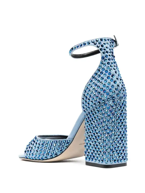 Paris Texas Holly Fiona 100mm Rhinestone Sandals - Blue