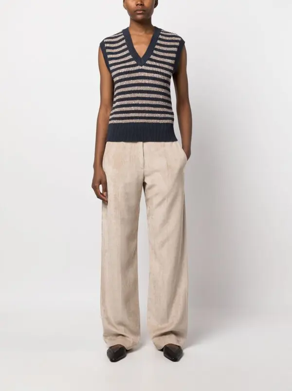 Brunello Cucinelli Horizontal-stripe Knitted Vest