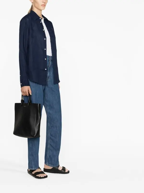 Polo Ralph Lauren Logo-embroidered Linen Shirt - Blue