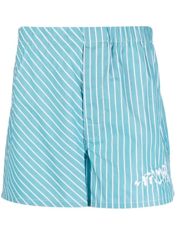 PALMER Logo-print Striped Shorts