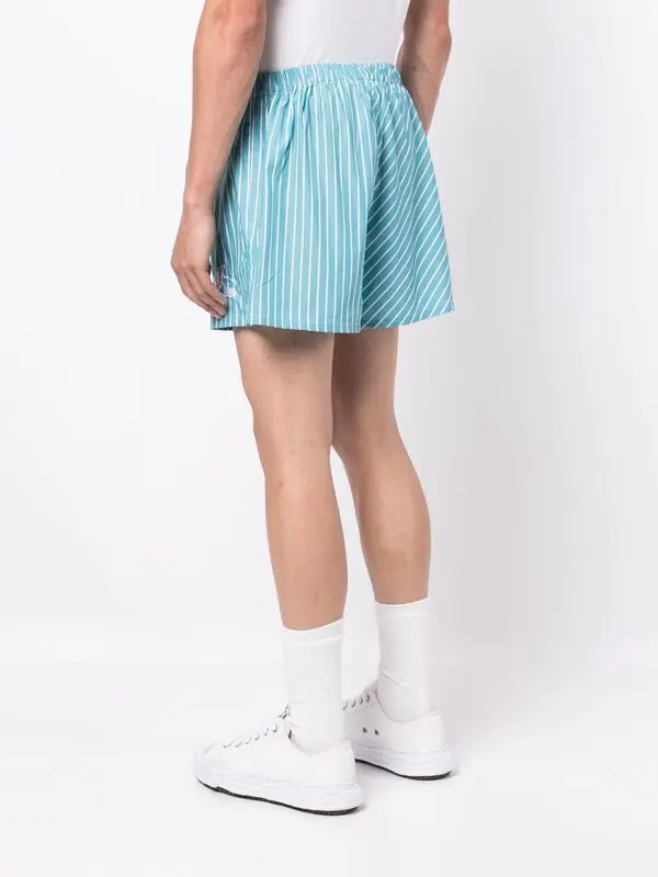 PALMER Logo-print Striped Shorts