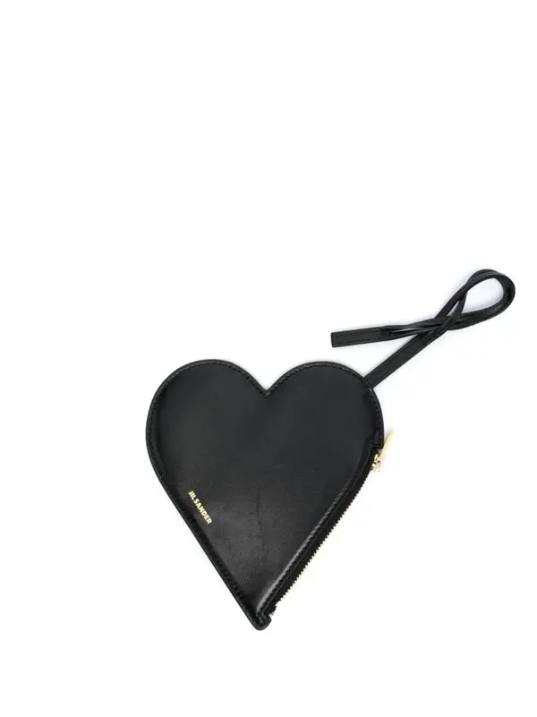 JIL SANDER Logo-lettering Heart-shape Wallet - Black