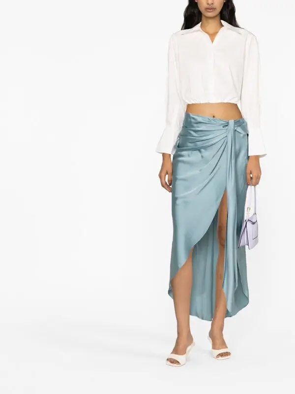 Simkhai High-waist Satin-finish Skirt