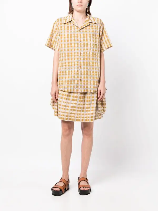 STORY MFG. Check-print Skirt