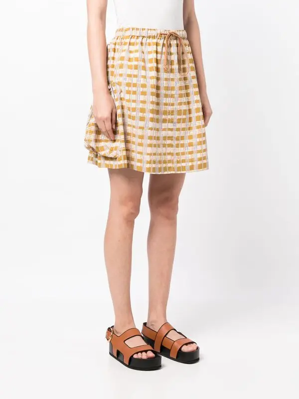 STORY MFG. Check-print Skirt