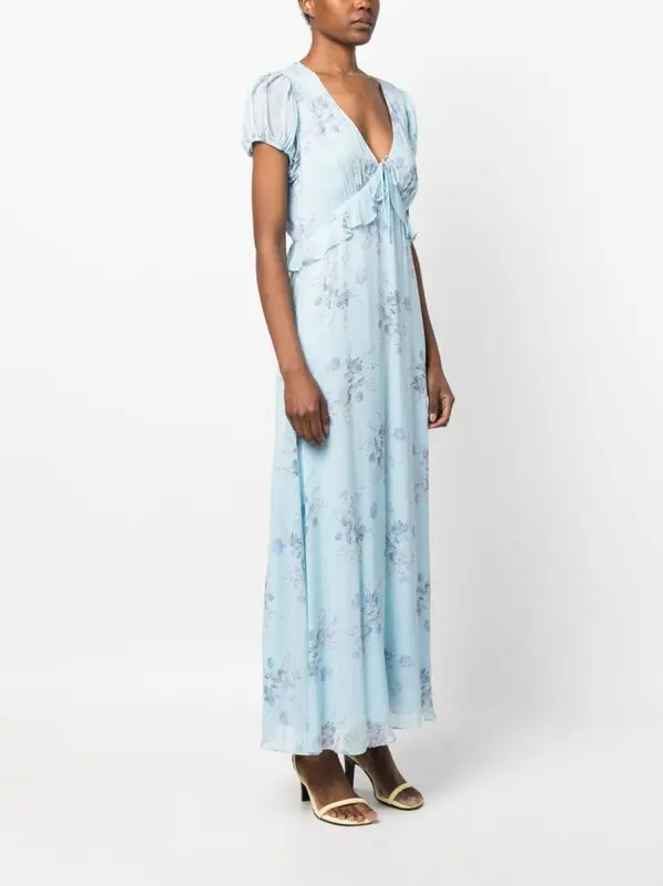 LoveShackFancy Floral-print Ruffled Maxi Dress