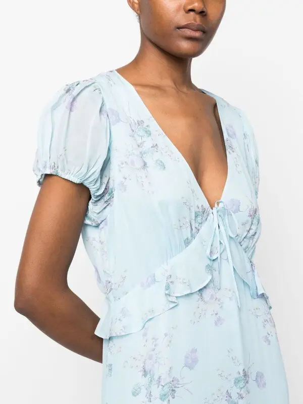 LoveShackFancy Floral-print Ruffled Maxi Dress