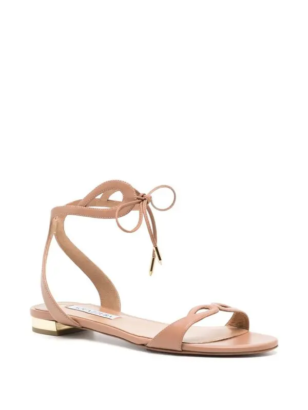 AQUAZZURA Tessa Leather Flat Sandals