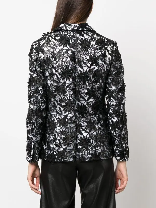 Comme Des Garçons Floral Lace Single-breasted Blazer