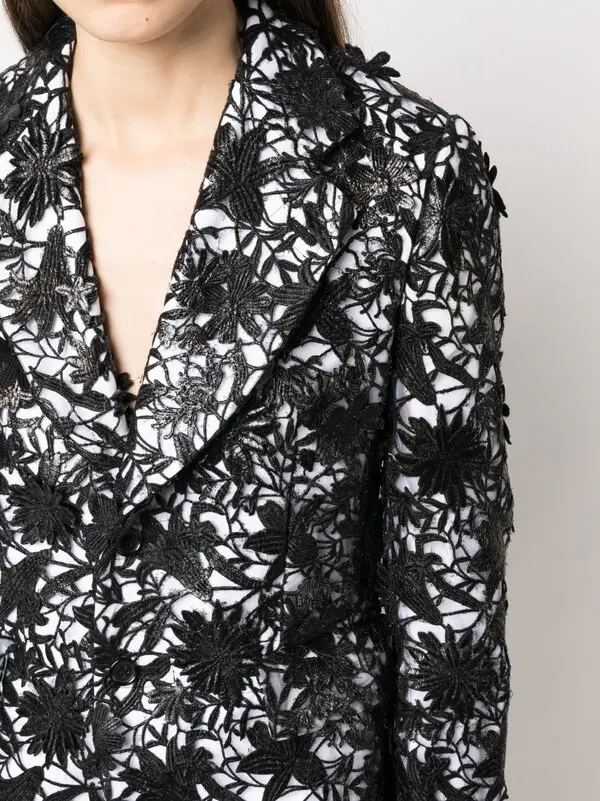 Comme Des Garçons Floral Lace Single-breasted Blazer