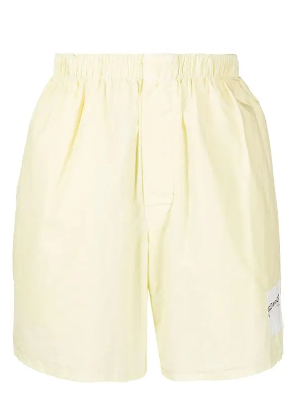 FOO AND FOO Logo-patch Cotton Short - White