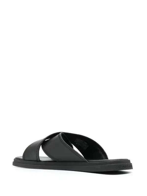 Calvin Klein Criss-cross Leather Slides